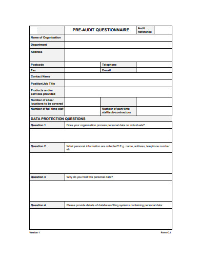 24+ Audit Questionnaire Templates - PDF, DOC