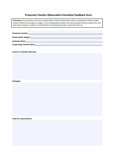 11+ Teacher Feedback Form Templates in Doc | PDF