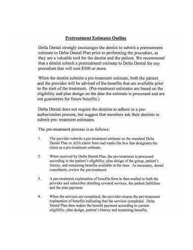 5+ Treatment Estimate Templates in PDF | DOC