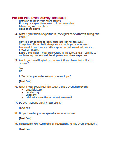 10 Post Event Survey Templates In PDF DOC