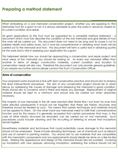 23+ Simple Method Statement Templates - PDF, DOC
