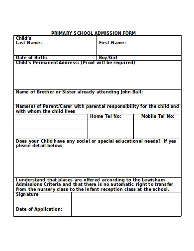 Free 29+ School Admission Form Templates in DOC, PDF