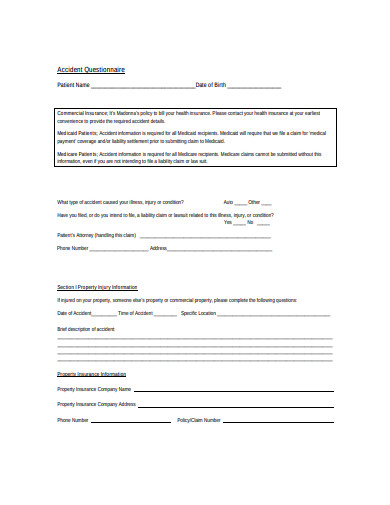 21+ Accident Questionnaire Templates in PDF | DOC