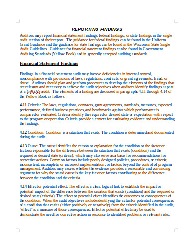 10+ Free Audit Findings Report Templates in PDF | MS Word