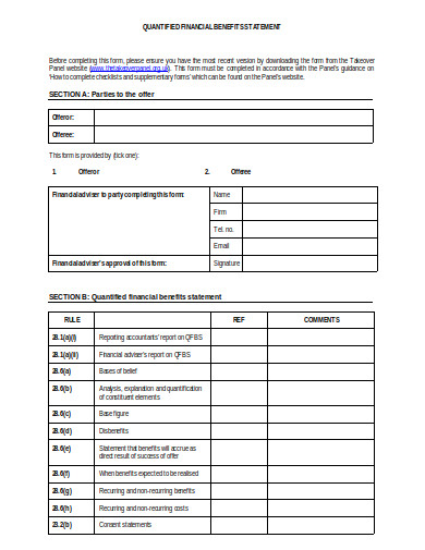 19+ Benefits Statement Templates in PDF | DOC | XLS
