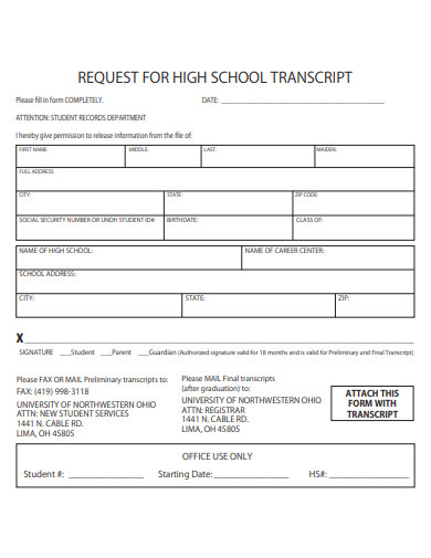13 High School Transcript Templates In PDF DOC