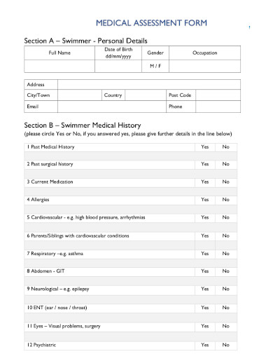 23+ Medical Assessment Form Templates - DOc, PDF
