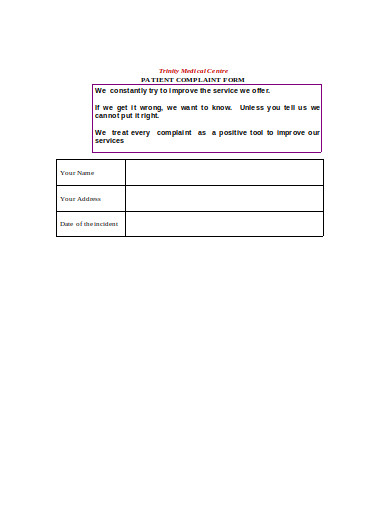 21+ Patient Complaint Form Templates in PDF | DOC