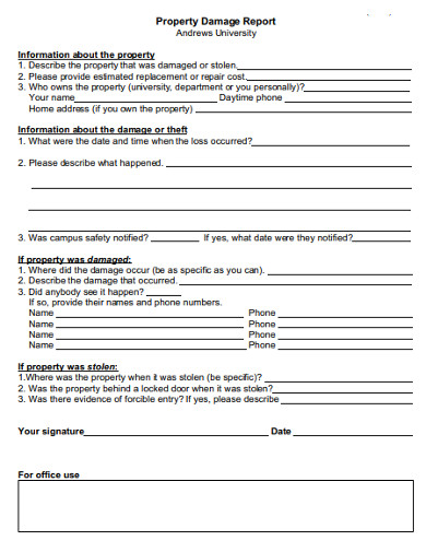 18+ Property Damage Report Templates in Google Docs | Word | Pages | PDF