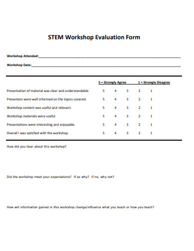 11+ Workshop Evaluation Form Templates - PDF | DOC