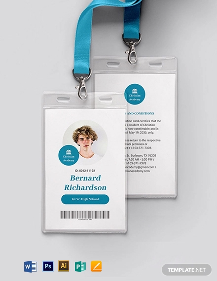 10+ Vertical ID Card Template - llustrator, MS Word, Pages, Photoshop ...