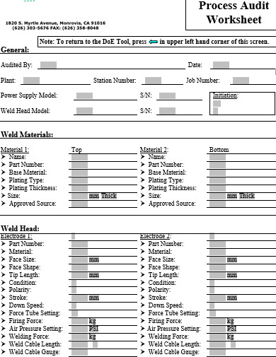 10+ Audit Worksheet Templates in PDF | DOC