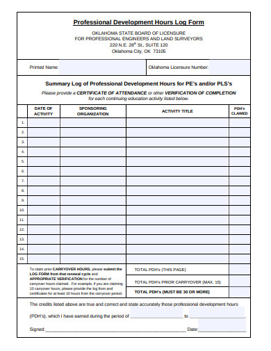 FREE 10+ Professional Development Log Templates in PDF | MS Word