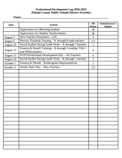FREE 10+ Professional Development Log Templates in PDF | MS Word