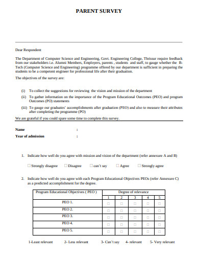20+ Parent Survey Templates in Google Docs | Word | Pages | PDF