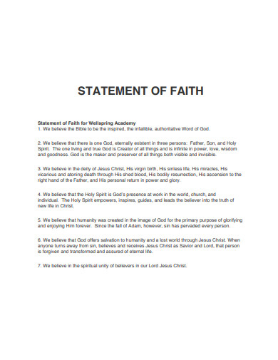 22 Statement Of Faith Templates In PDF DOC