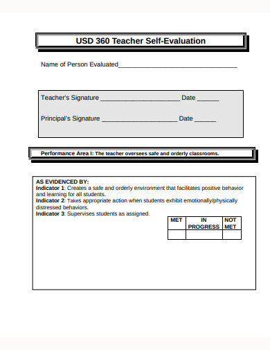 11+ Teacher Self Evaluation Templates in DOC | PDF