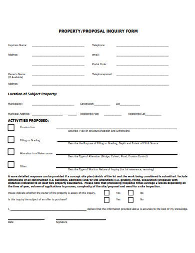 22+ Property Inquiry Form Templates in PDF | DOC