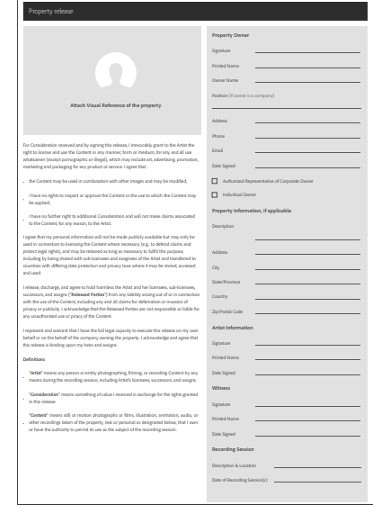 20+ Property Release Form Templates in PDF