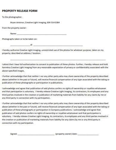 20+ Property Release Form Templates in PDF