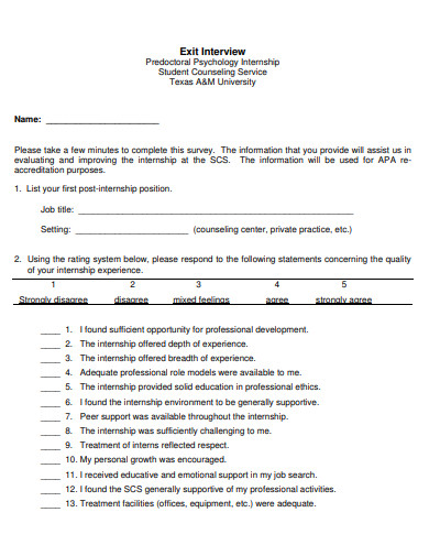 10+ Student Intern Survey Templates in PDF | DOC