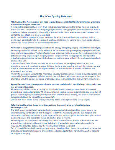 8+ Quality Statement Templates in PDF | DOC