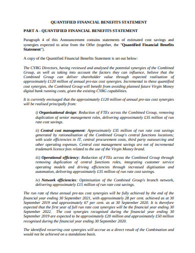 19+ Benefits Statement Templates in PDF | DOC | XLS