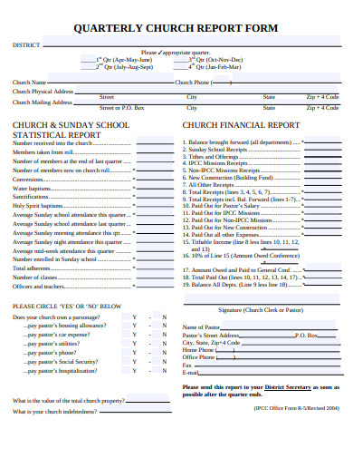 10+ Church Quarterly Report Templates in DOC | PDF