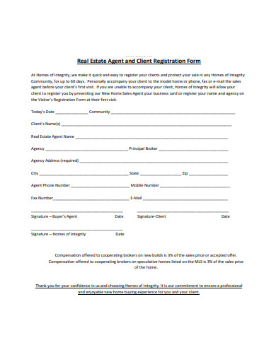 11+ FREE Real Estate Registration Form Templates - PDF, DOC