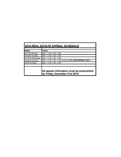 28+ FREE Real Estate Schedule Templates in PDF, Word