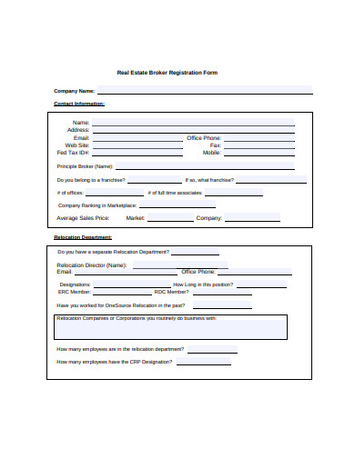 11+ FREE Real Estate Registration Form Templates - PDF, DOC