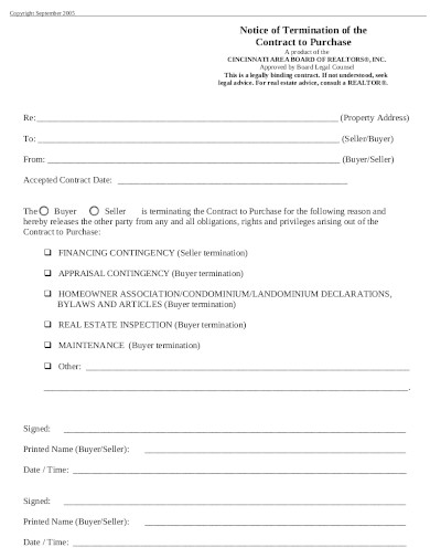 14+ FREE Real Estate Termination Notice Templates in PDF | Word