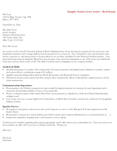 12+ FREE Real Estate Cover Letter Templates in PDF, Word