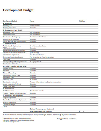 8+ FREE Real Estate Development Budget Templates in PDF, Word