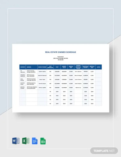 28+ FREE Real Estate Schedule Templates in PDF, Word