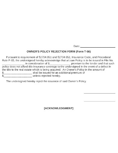 7+ Real Estate Rejection Letter Templates in PDF | MS Word | Pages