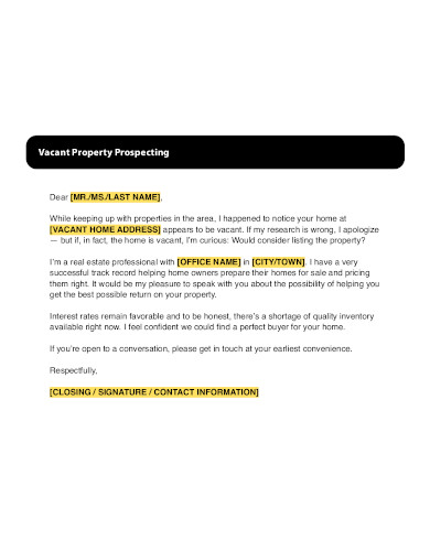 6 FREE Real Estate Prospecting Letter Templates In PDF Word