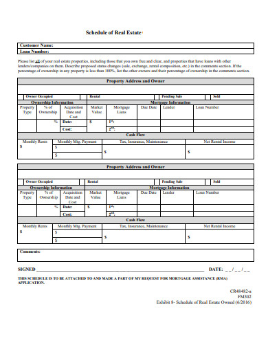 28+ FREE Real Estate Schedule Templates in PDF, Word
