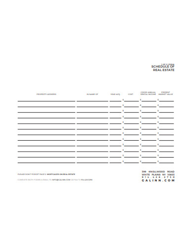 28+ FREE Real Estate Schedule Templates in PDF, Word