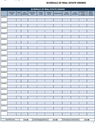28+ FREE Real Estate Schedule Templates in PDF, Word