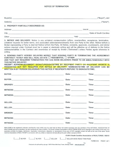 14+ FREE Real Estate Termination Notice Templates in PDF | Word