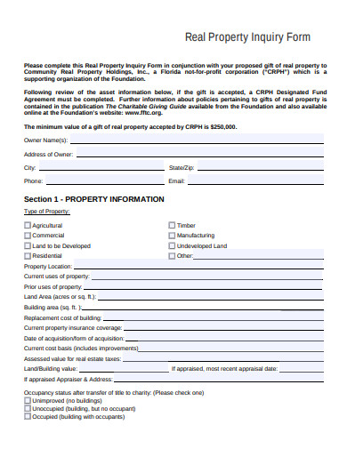 22+ Property Inquiry Form Templates in PDF | DOC