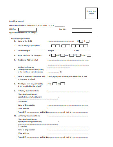 Free 29+ School Admission Form Templates in DOC, PDF