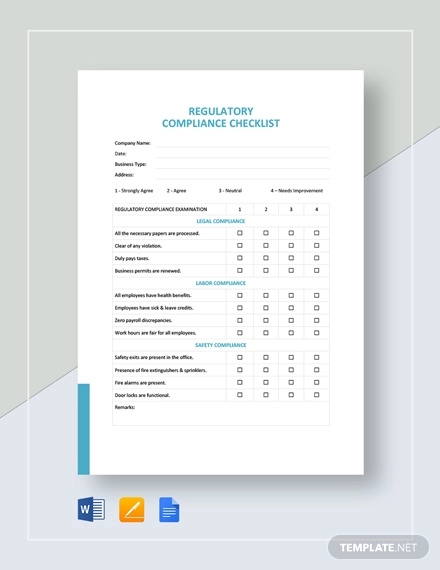 Compliance Checklist Template - 14+ Free Excel, PDF, Word Document ...