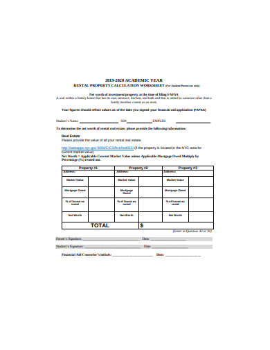 18+ Rental Property Worksheet Templates in PDF