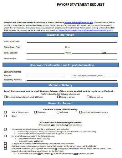 13+ Payoff Statement Templates in PDF