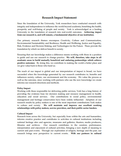 22 Impact Statement Templates In PDF DOC