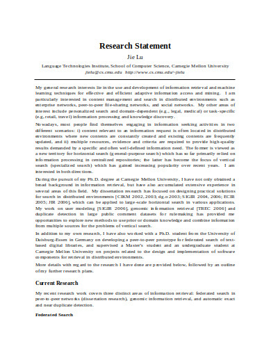 24+ Research Statement Templates in PDF | DOC