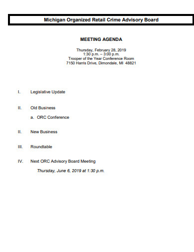 10+ Retail Meeting Agenda Templates in PDF | Word