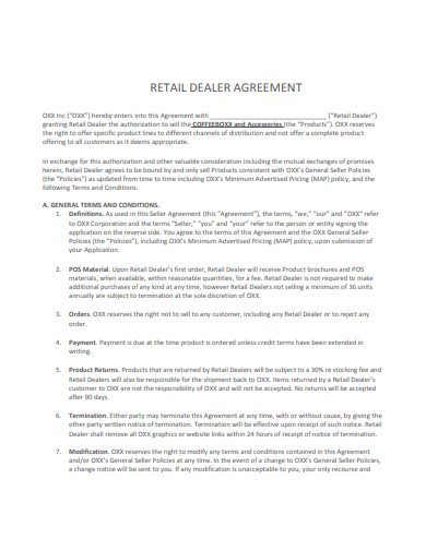 11+ Retail Agreement Templates in Google Docs | Word | Pages | PDF
